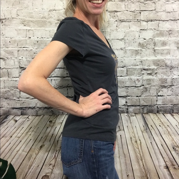 H&M | Tops | Hm Basic Tee W Foiled Tiger In Blue Gold M | Poshmark